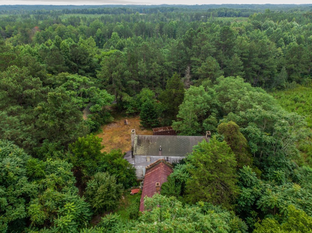 Birds eye view of the Allen House. Circa 1790. – The Old House Life