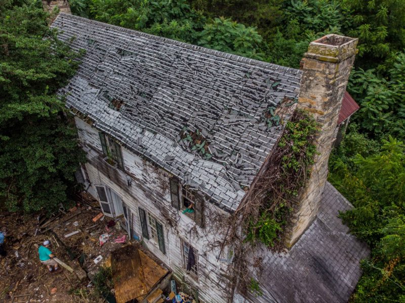 Birds eye view of the Allen House. Circa 1790. – The Old House Life