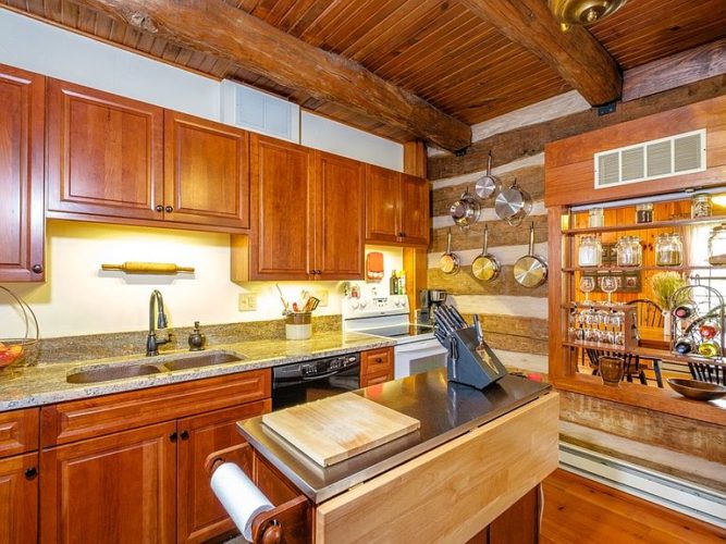 Look inside! Log house with mountain views. Five acres in Virginia ...