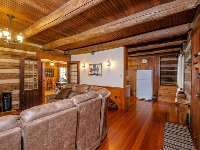 Look inside! Log house with mountain views. Five acres in Virginia ...