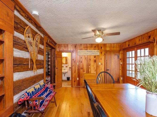 Look inside! Log house with mountain views. Five acres in Virginia ...