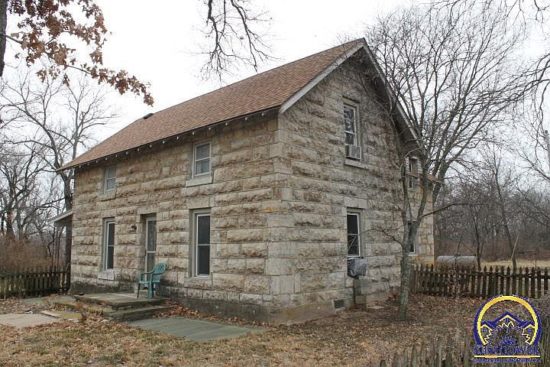Limestone house on ten acres in Kansas. Love the outbuildings! Circa ...