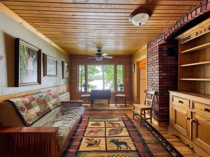 Sold for $295,000. Cute interior! Waterfront cabin in Minnesota. Almost ...