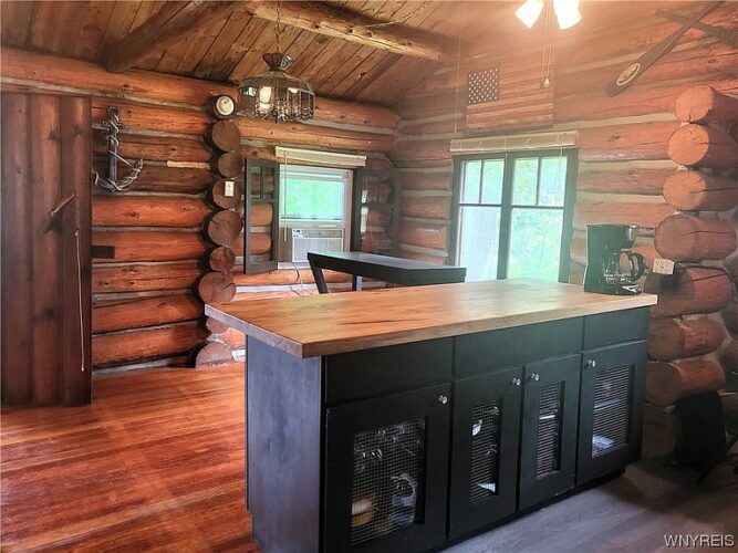 Sold for $95,000. Log cabin and Java Lake in New York. Circa 1936 ...