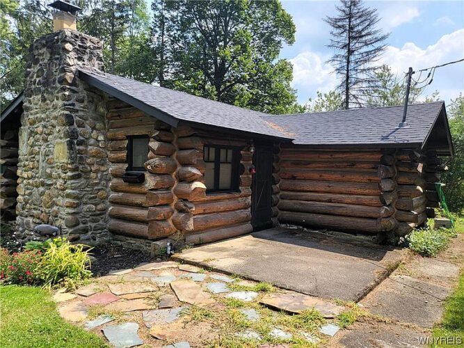 Sold for $95,000. Log cabin and Java Lake in New York. Circa 1936 ...