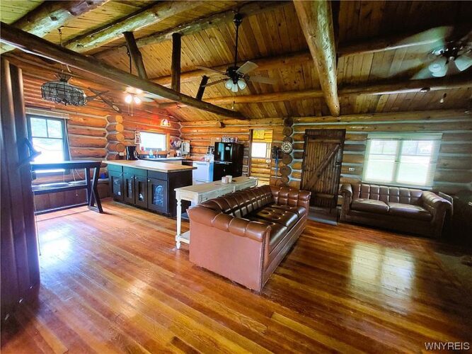 Sold for $95,000. Log cabin and Java Lake in New York. Circa 1936 ...