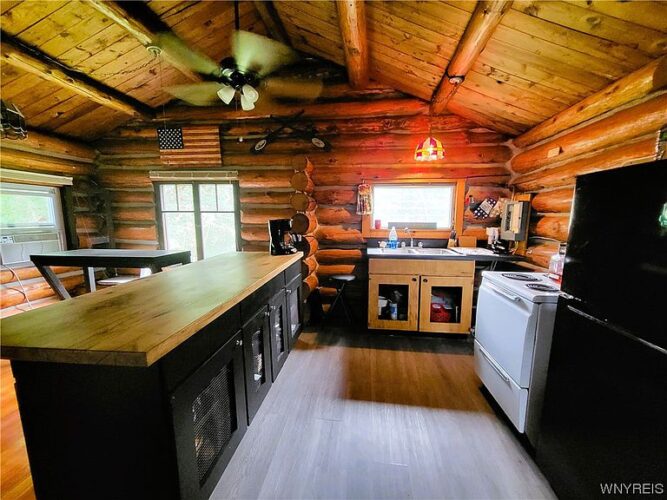 Sold for $95,000. Log cabin and Java Lake in New York. Circa 1936 ...