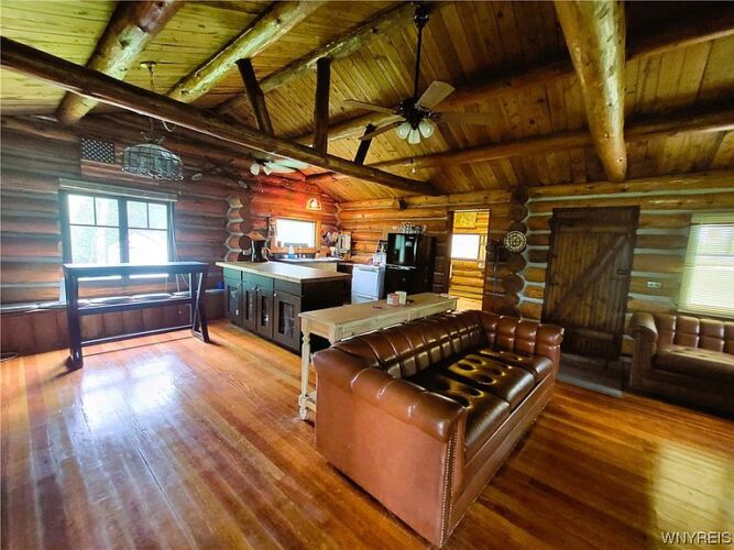 Sold for $95,000. Log cabin and Java Lake in New York. Circa 1936 ...
