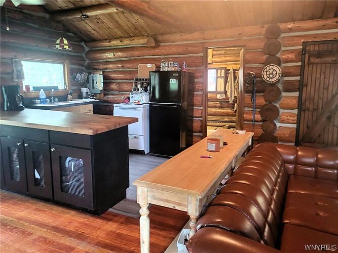 Sold for $95,000. Log cabin and Java Lake in New York. Circa 1936 ...