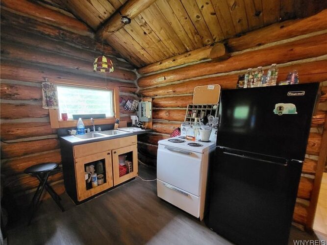 Sold for $95,000. Log cabin and Java Lake in New York. Circa 1936 ...